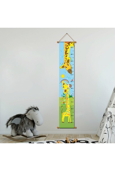 DekorLoft Asılabilir Anne ve Yavru Zürafa Boy Ölçer DBC49