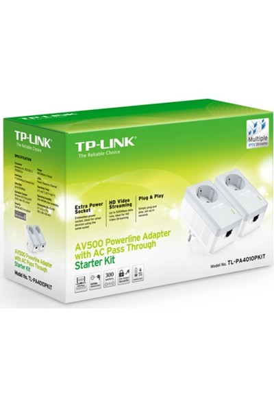 Tp-Link Tl-Pa4010Pkıt Av500 Ac Powerline Adaptör Tp-Link Tl-Pa4010Pkıt Av500 Ac Powerline Adaptör