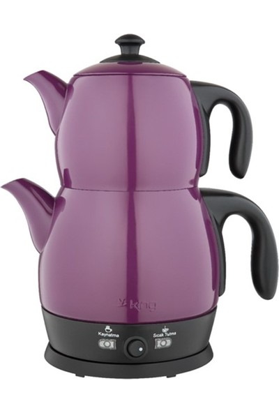 King P-315-Mp Renkli Lea Çelik Çay Makinesi - Eflatun