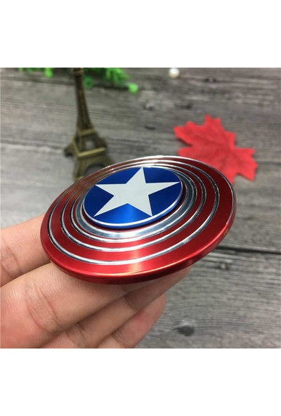 Hand Spinner Kaptan Amerika Stres Çarkı - Metal Stres Çarkı Hand Spinner Kaptan Amerika Stres Çarkı - Metal Stres Çarkı