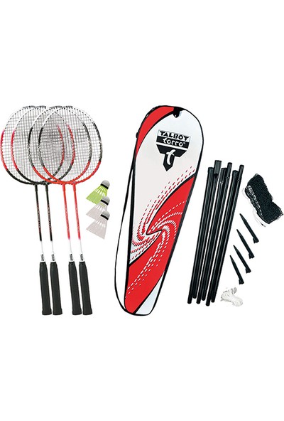 Talbot Torro 4-Attacker 4 Raket 3 Top File ve Çelik Badminton Raket Seti Talbot Torro 4-Attacker 4 Raket 3 Top File ve Çelik Badminton Raket Seti