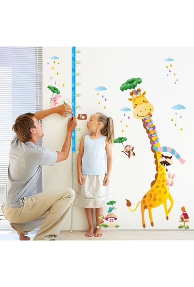 Crystal Kids Çocuk Odası Dekorasyonu Gelişim Ölçen Zürafa Kendinden Yapışkanlı PVC Duvar Sticker Crystal Kids Çocuk Odası Dekorasyonu Gelişim Ölçen Zürafa Kendinden Yapışkanlı PVC Duvar Sticker