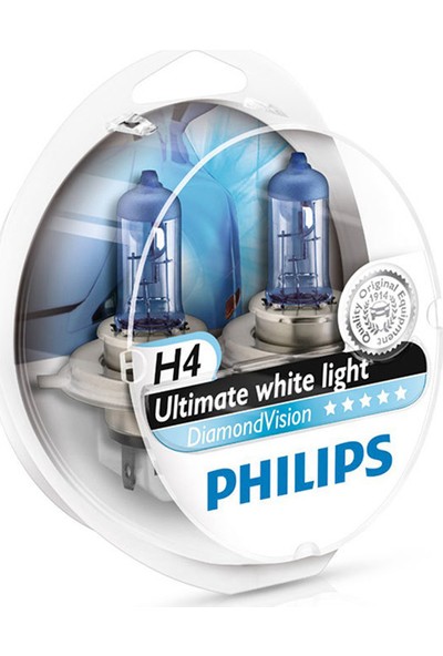Philips H4 Diamond Vision 12v 60/55w 5000K- Far Ampul Seti Philips H4 Diamond Vision 12v 60/55w 5000K- Far Ampul Seti