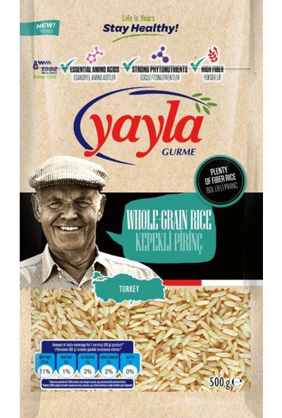 Yayla Gurme Kepekli Pirinç 500 gr Yayla Gurme Kepekli Pirinç 500 gr