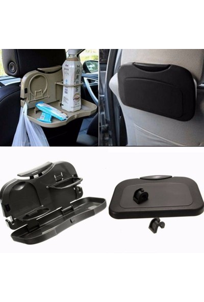 Rugad Arac Ici Koltuk Arkasi Katlanabilir Pratik Tepsi - Sıyah