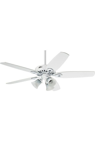 Hunter Builder's Plus Beyaz - 132 Cm. Aydınlatmalı Tavan Vantilatörü