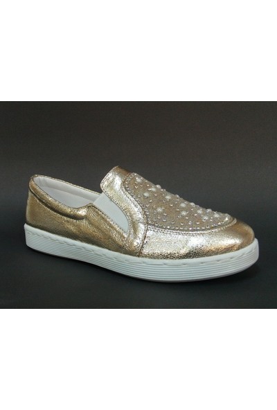 Baba 030420 Altın Dore Taşlı Vans Çocuk Ayakkabısı