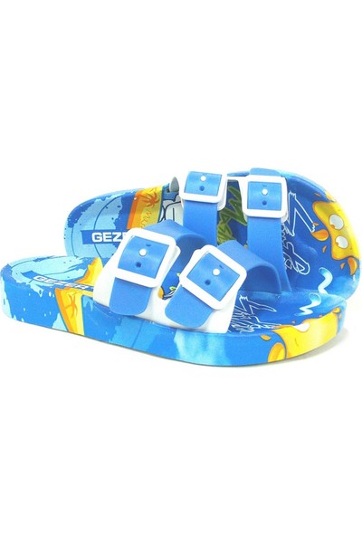 Gezer 8844 Lacivert Mavi Deniz Plaj Kumsal Çocuk Terlik