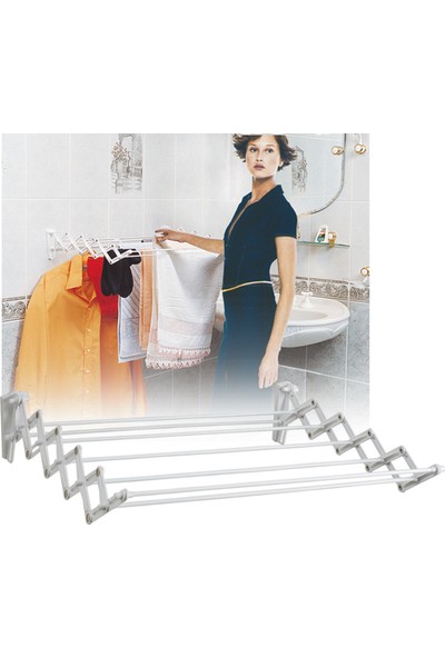 Doğuş Banyo Doğuş Katlanabilir Demirli Çamaşır Askılığı-80 Cm