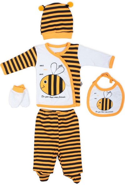 Bebbeg Arı Baskılı 5'li Hastane Çıkışı Sarı-Siyah