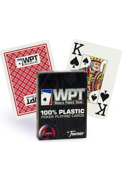Pusula Oyun Fournier Wpt Plastik Poker İskambil Oyun Kağıdı Destesi ( Wpt Oyun Kartı Kırmızı)