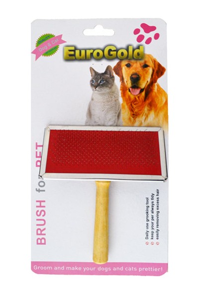 Eurogold Kedi / Köpek Tahta Saplı Fırça Medium