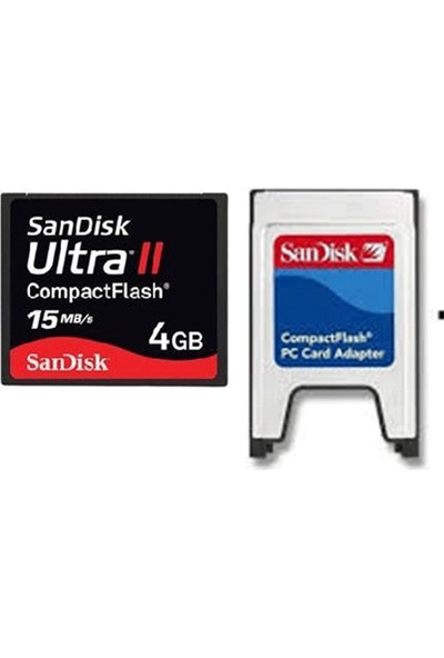 Sandisk 4 Gb Compack Flash Hafıza Kartı+Adaptör Sandisk 4 Gb Compack Flash Hafıza Kartı+Adaptör