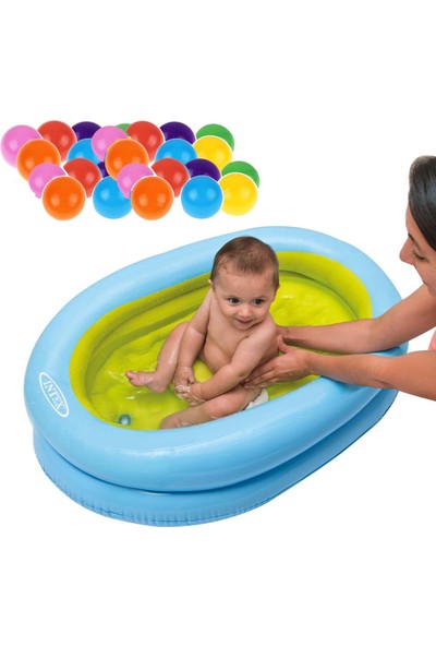 İntex 48421 Bebek Havuzu (Şişme Küvet) 86x64x23 cm. (El Pompası Dahil)