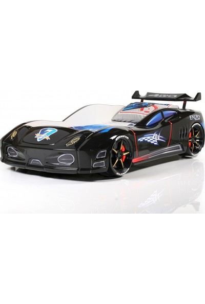 Lüx Enzo Arabalı Yatak Siyah Çocuk Karyolası