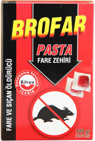 Tekreyonda Brofar Pasta Sıçan Ve Fare Zehiri Pakette 10 Adet Pasta Tekreyonda Brofar Pasta Sıçan Ve Fare Zehiri Pakette 10 Adet Pasta