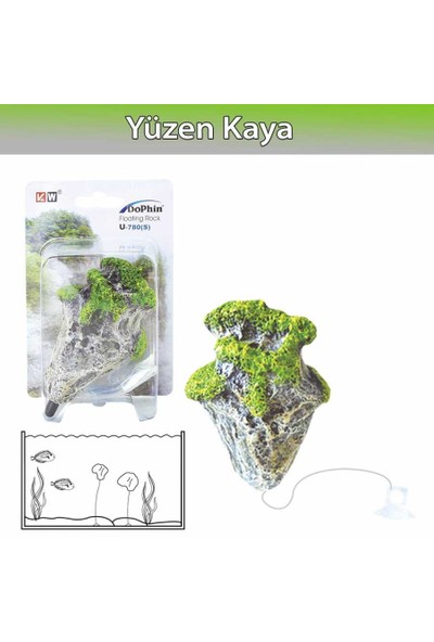 Dophin Yüzen Kaya Akvaryum Dekoru S
