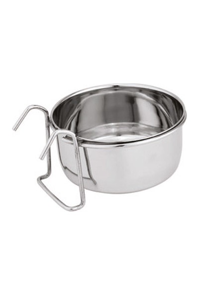 Eurogold 20 Oz Kanca Askılı Çelik Mama-Yem Kabı