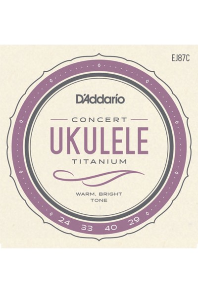 Daddarıo Ej87C Set Ukulele Teli Concert Tıtanıum Ukulele