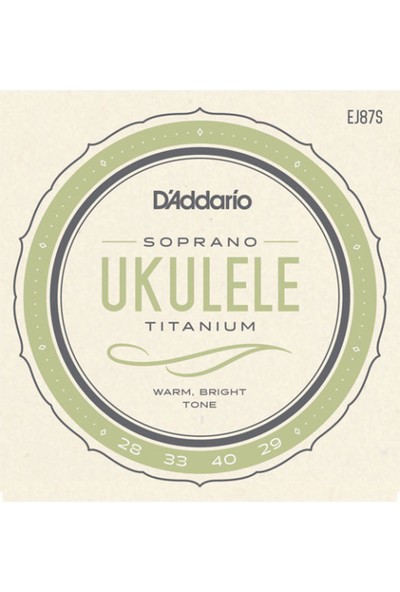 Daddarıo Ej87S Ukulele Teli Set Soprano Tıtanıum Ukulele