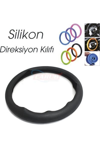 Nettedarikcisi Direksiyon Kılıfı Silikonlu Siyah
