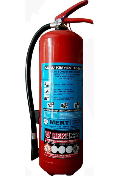 Mert Denizcilik/Marine (Sörvey) Sertifikalı 6 Kg ABC Tozlu Yangın Söndürme Tüpü
