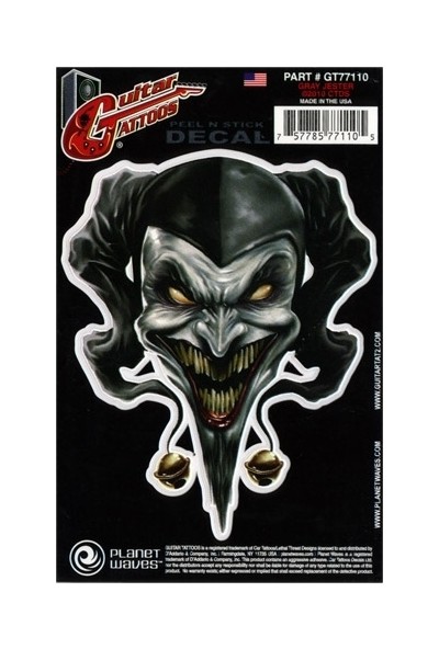 Planetwaves Gt77110 Gtr Tattoo- Gray Jester Sticker Planetwaves Gt77110 Gtr Tattoo- Gray Jester Sticker