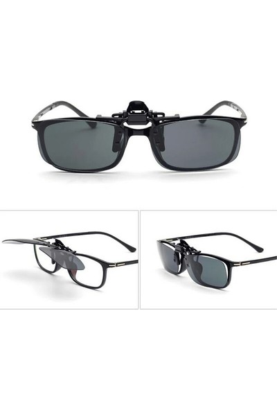 Polarized Açılır Kapanır Mekanizmalı Polarize Güneş Gözlük Klipsi S Beden