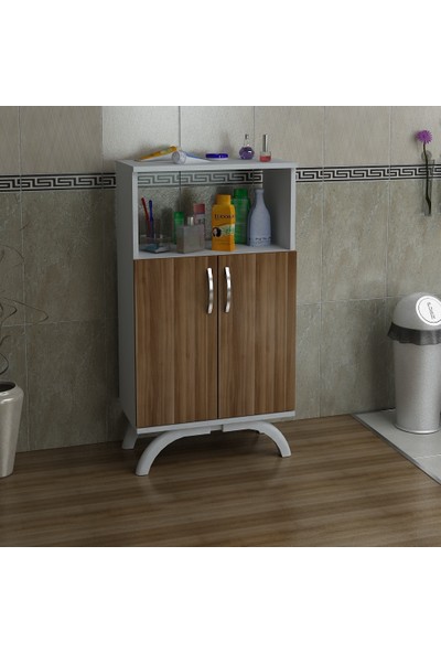Kalender Dekor Mathilda Çok Amaçlı Banyo Dolabı (Ceviz-Beyaz) Kalender Dekor Mathilda Çok Amaçlı Banyo Dolabı (Ceviz-Beyaz)