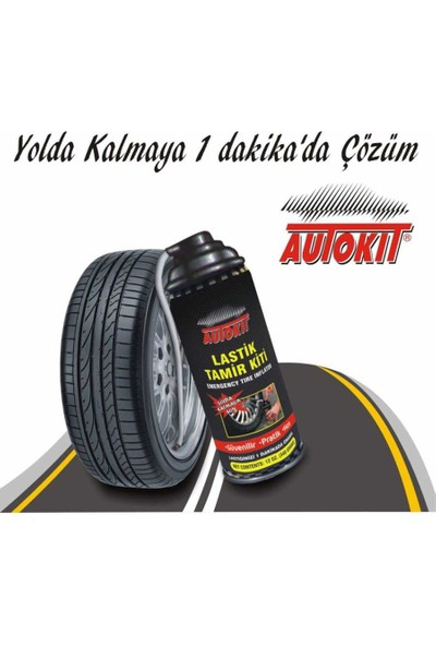 AUTOKİT Lastik Tamir Spreyi 450ML (Güvenilir-Pratik-Hızlı) AUTOKİT Lastik Tamir Spreyi 450ML (Güvenilir-Pratik-Hızlı)