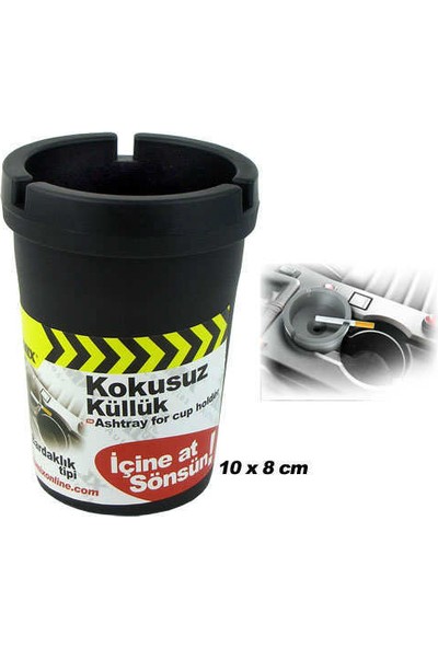 Bardaklığa Geçme Kokusuz Küllük Siyah