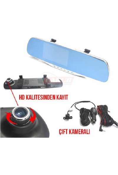HD Kayıt Kalitesi Ön ve Arka Kameralı Ayna Tüv-Türk Onaylı 0017020