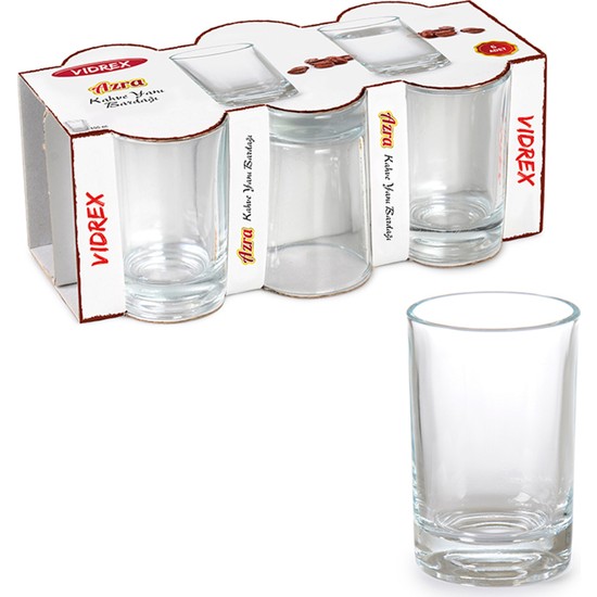 Vidrex Azra 6'lı Cam Kahve Yanı Bardağı 100 cc Fiyatı