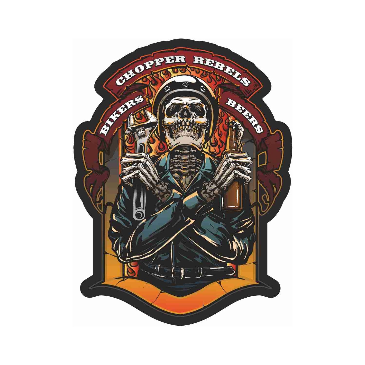 Sticker Atölyesi Chopper Rebels Sticker - 13089 Siyah 13 x Fiyatı