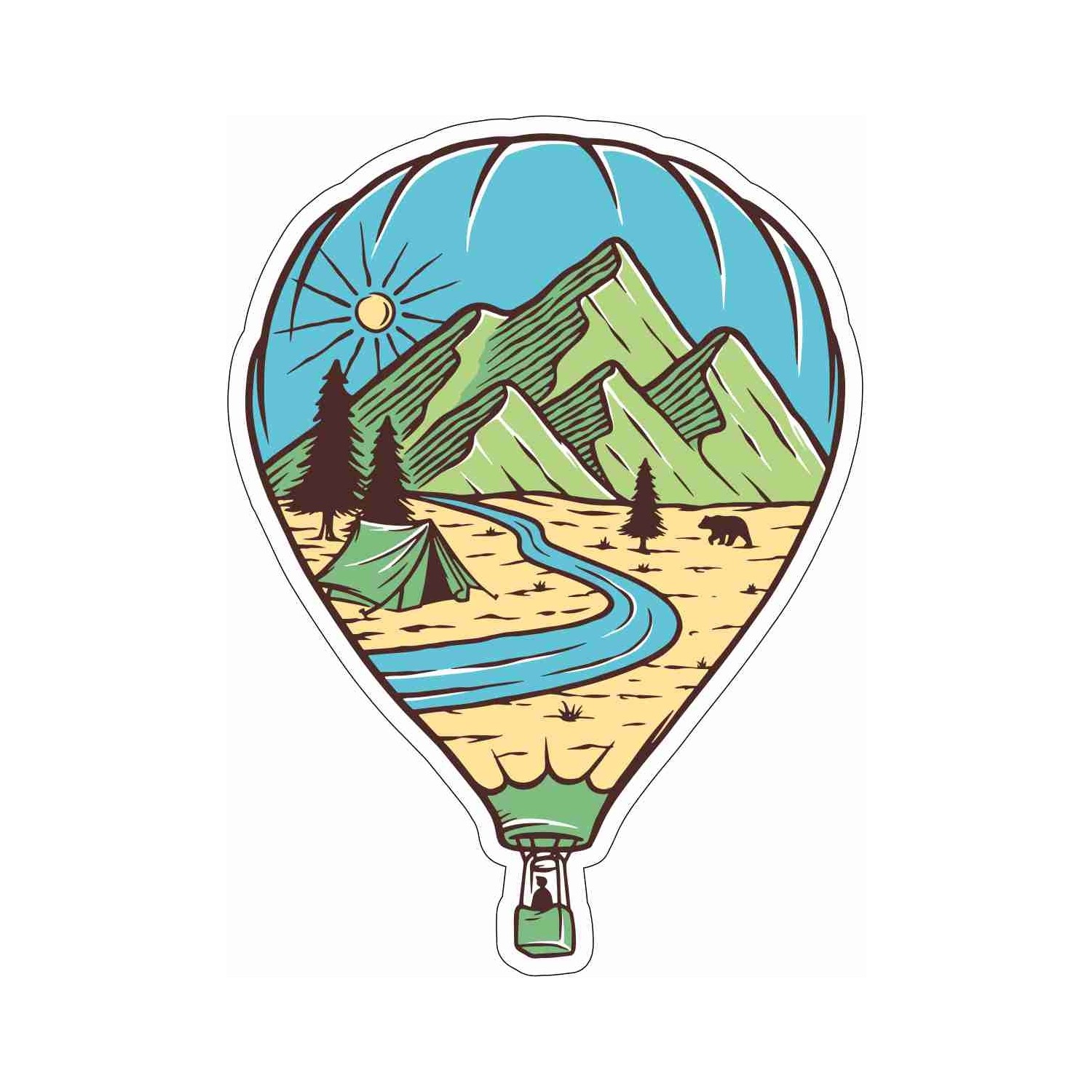 Sticker Atölyesi Kamp - Outdoor - Uçan Balon Sticker - 20563 Fiyatı