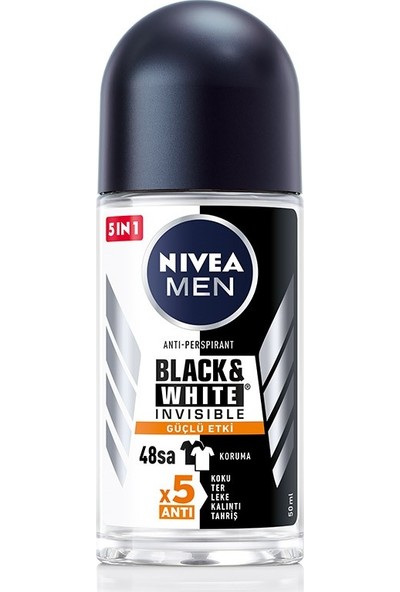 Nıvea Men Black & white Invısıble Güçlü Etki Erkek Roll On Deodorant 50 Ml Nıvea Men Black & white Invısıble Güçlü Etki Erkek Roll On Deodorant 50 Ml