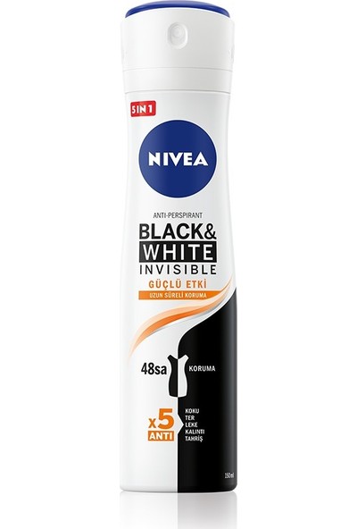 Nivea Kadın Sprey Deodorant Black & White Invisible Güçlü Etki 48 Saat Anti-perspirant Koruma 150ml Nivea Kadın Sprey Deodorant Black & White Invisible Güçlü Etki 48 Saat Anti-perspirant Koruma 150ml