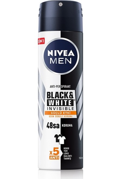 Nıvea Men Black & white Invısıble Güçlü Etki Erkek Sprey Deodorant 150 Ml Nıvea Men Black & white Invısıble Güçlü Etki Erkek Sprey Deodorant 150 Ml