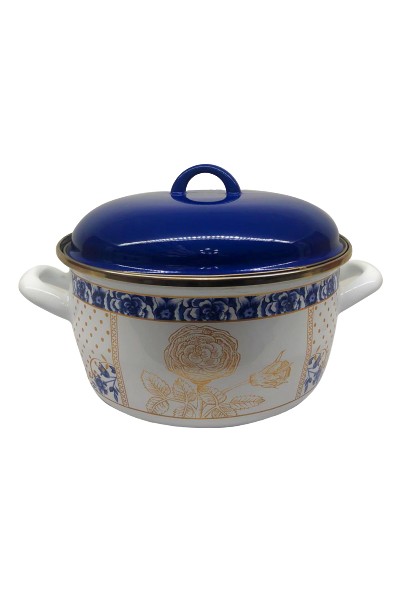 Nishev Blue Rose Emaye Kızartma Tenceresi