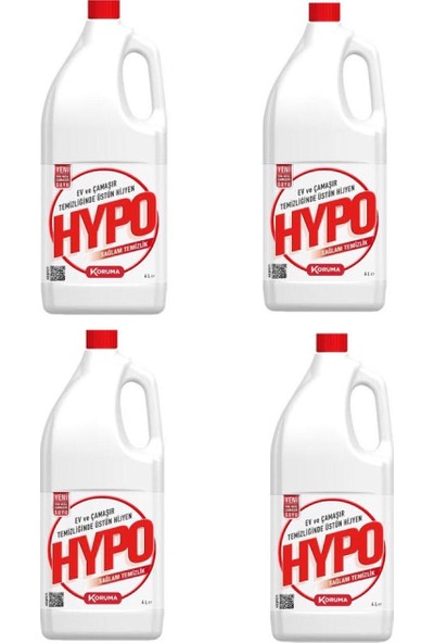 Hypo Çamaşır Suyu 4 lt 4'lü Hypo Çamaşır Suyu 4 lt 4'lü