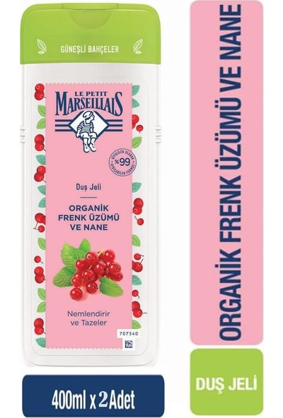 Le Petit Marseillais Duş Jeli Frenk Üzümü & Nane 400 ml 2'li Le Petit Marseillais Duş Jeli Frenk Üzümü & Nane 400 ml 2'li