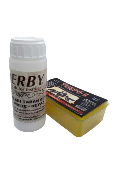 Derby Beyaz Spor Ayakkabı Taban Boyası Parlatıcı Sünger ve Boya Süngeri Hediye Derby Beyaz Spor Ayakkabı Taban Boyası Parlatıcı Sünger ve Boya Süngeri Hediye