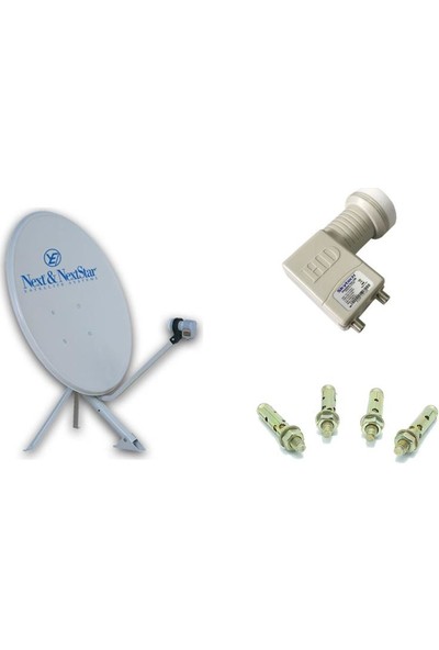 Next Televizyon Çanak Anten Takım 4K Full Hd Tv Uyumlu 85Cm Çanak Anten + Çiftli Lnb