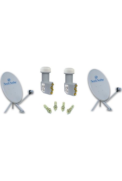 Next Televizyon Çift Çanak Anten Takım 4K Full Hd Tv Uyumlu 75Cm Çanak Anten + Lnb Next Televizyon Çift Çanak Anten Takım 4K Full Hd Tv Uyumlu 75Cm Çanak Anten + Lnb