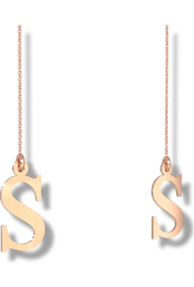 Katar Gümüş Kişiye Özel Harf Küpe Katar Gümüş Kişiye Özel Harf Küpe