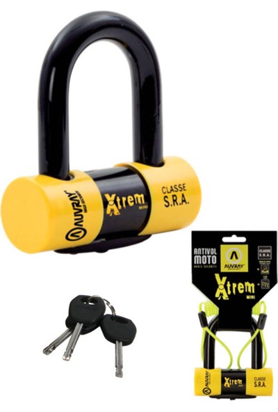 Auvray Xtrem Mini U Disk Kilidi 52 x 65 mm + Hatırlatma Kablosu Auvray Xtrem Mini U Disk Kilidi 52 x 65 mm + Hatırlatma Kablosu