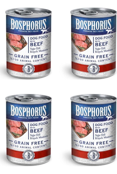 Bosphorus Tahılsız Sığır Etli Yetişkin Köpek Maması – 4’lü Paket (4x Sığırlı) Bosphorus Tahılsız Sığır Etli Yetişkin Köpek Maması – 4’lü Paket (4x Sığırlı)