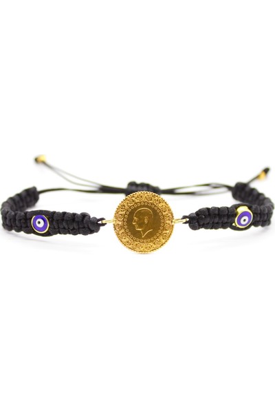 Cigold Taşlı Ipli Çeyrek Altın Bileklik