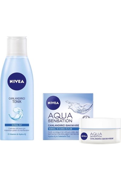Nivea Yüz Canlandırıcı Tonik 200 ml + Aqua Sensatıon Canlandırıcı Bakım Kremi 50 ml