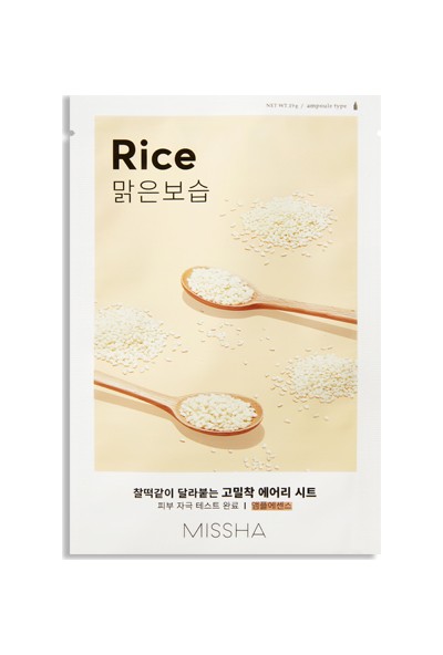 Mıssha Pürüzsüzleştirici ve Aydınlatıcı Pirinç Özlü Yaprak Maske -Airy Fit Sheet Mask (Rice)
